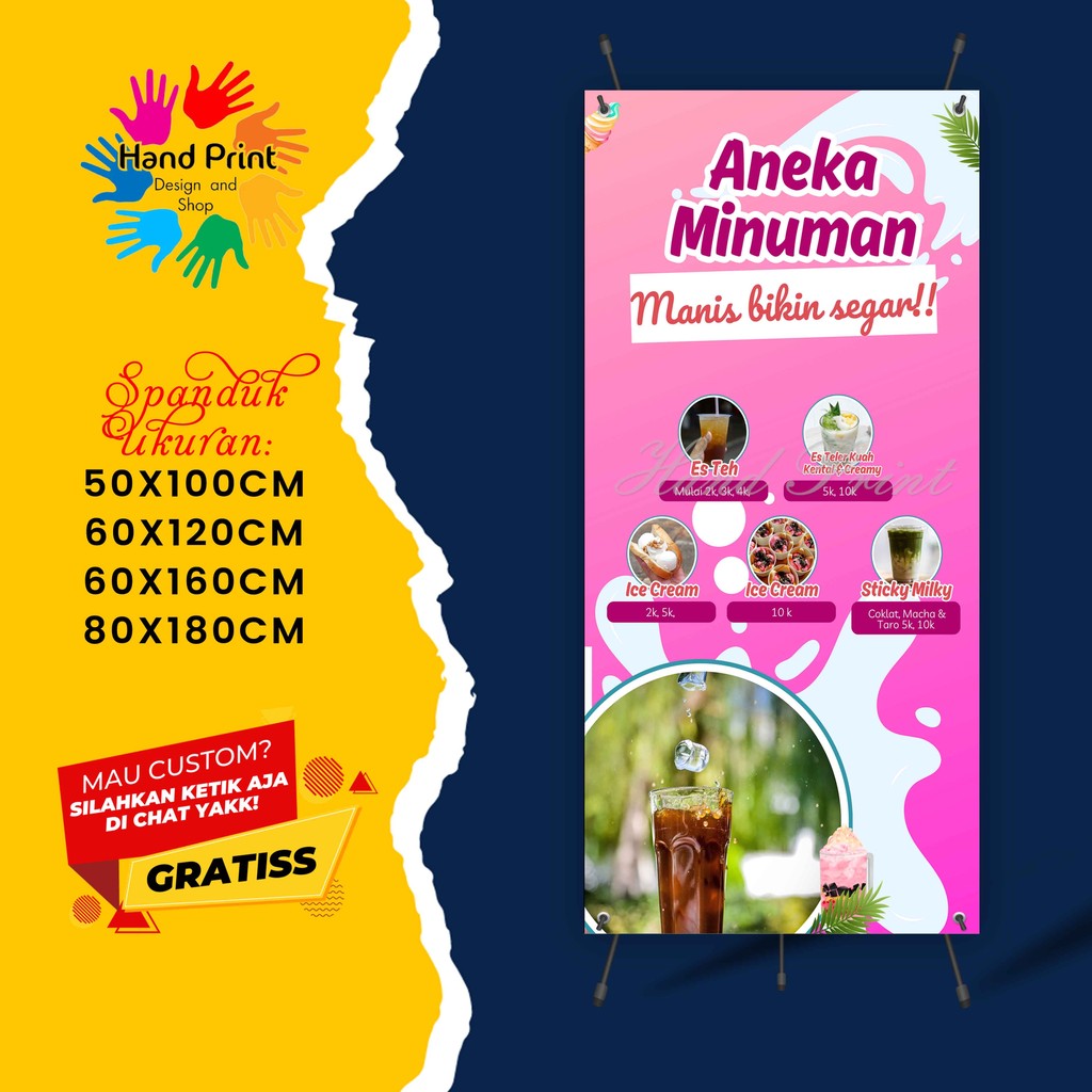 Jual Cetak Spanduk Banner Aneka MInuman Manis Bikin segar MMT Spanduk ...
