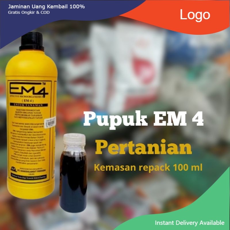 Jual Pupuk EM4 Pertanian – Mikroorganisme Efektif (Repack 100 ml ...