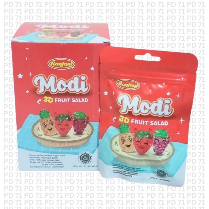 Jual Ranjani Permen Jelly Modi Fruit Salad 3D Rasa Aneka Buah Isi 12 ...