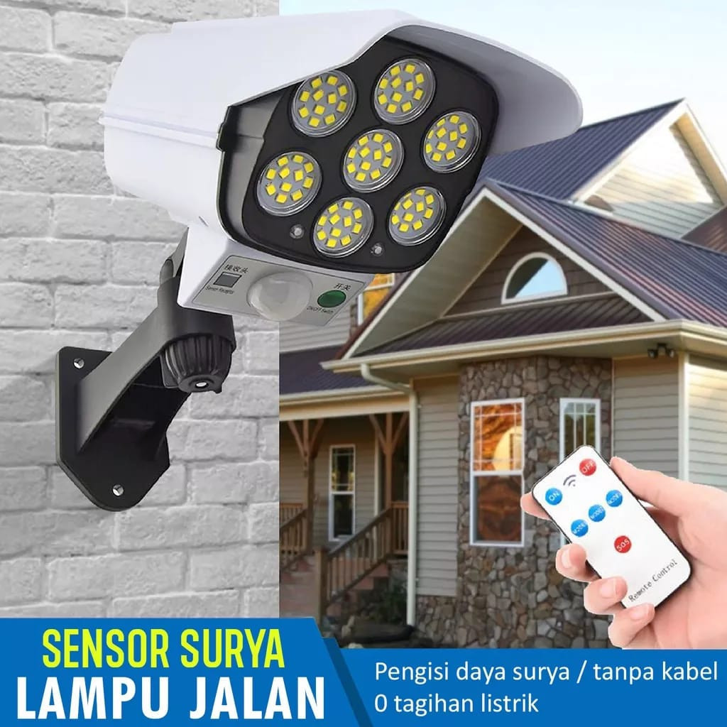 Jual Lampu Sensor Sorot Jalan / Lampu Solar Sensor Tenaga Surya 77 LED /Lampu Jalan Lampu Taman ...