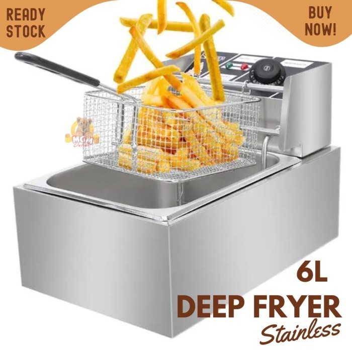 Jual Deep Fryer Listrik 6L pengorengan stainless praktis cepat panas ...