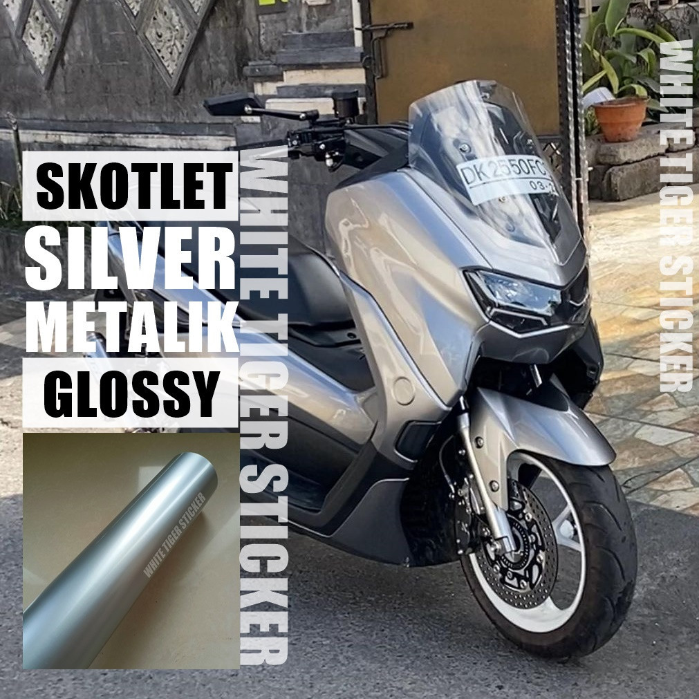 Jual SKOTLET STIKER MOTOR SILVER GLOSY SKOTLET SILVER METALIK GLOSY ...
