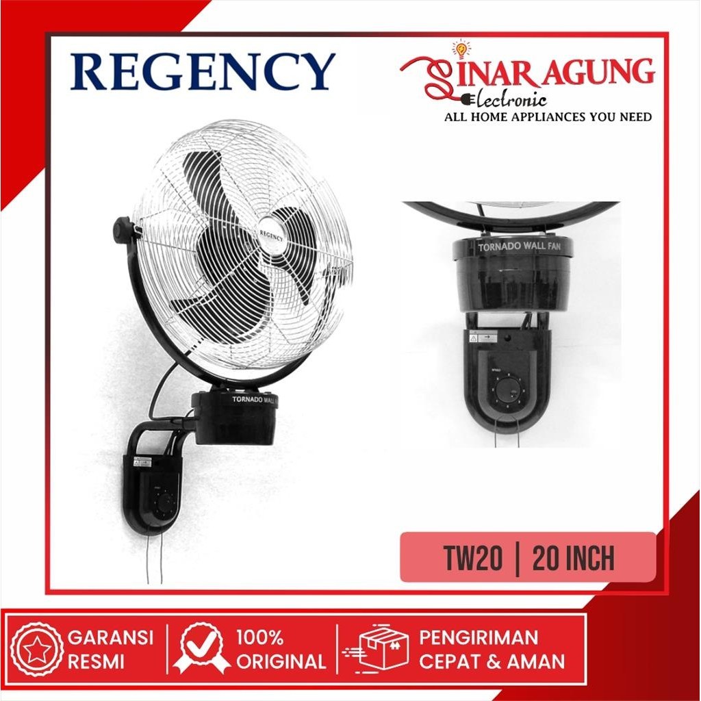 Jual [COD] KIPAS ANGIN DINDING TORNADO REGENCY TW20 / TW-20 / TW20 ...