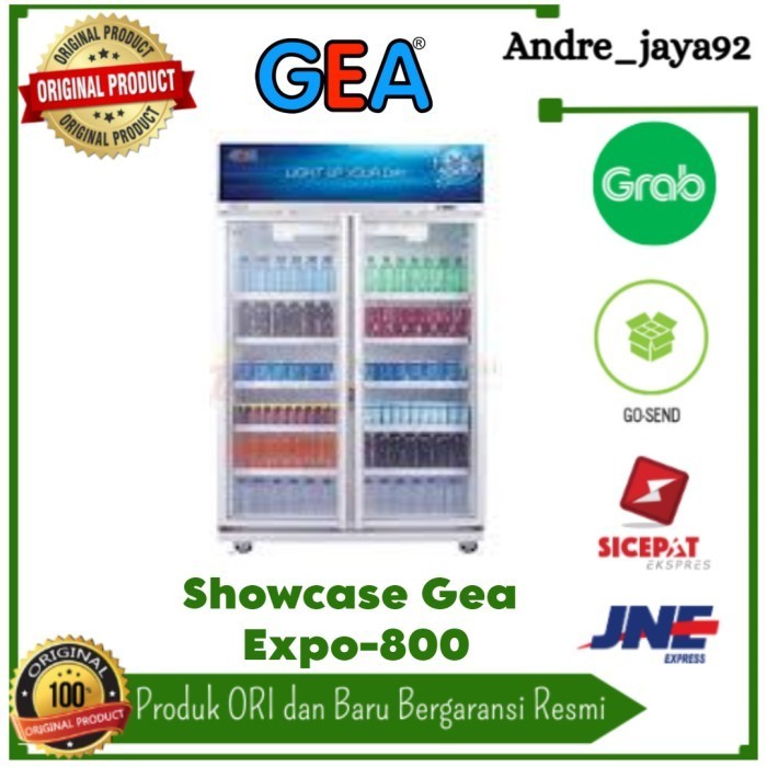 Jual Showcase Cooler Display Cooler 2 Pintu GEA Expo 800 | Shopee Indonesia