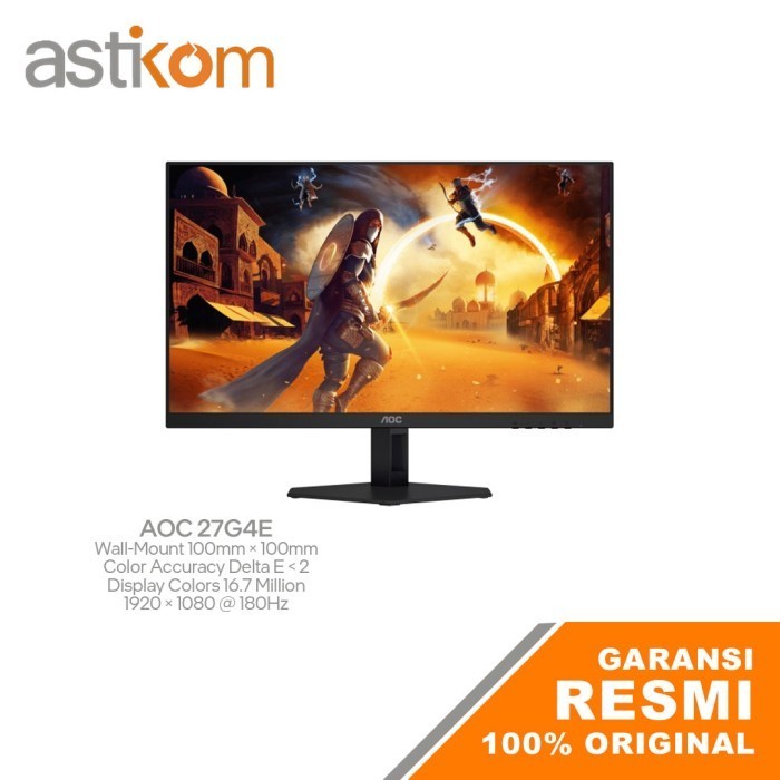 Jual LED Monitor 27" AOC 27G4E IPS 180Hz 0,5ms FHD HDMI Gaming Monitor ...
