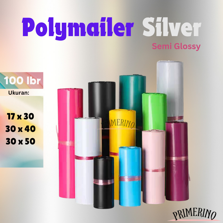 Jual (100 PCS) Plastik Polymailer SILVER Semi Glossy / Plastik Packing ...