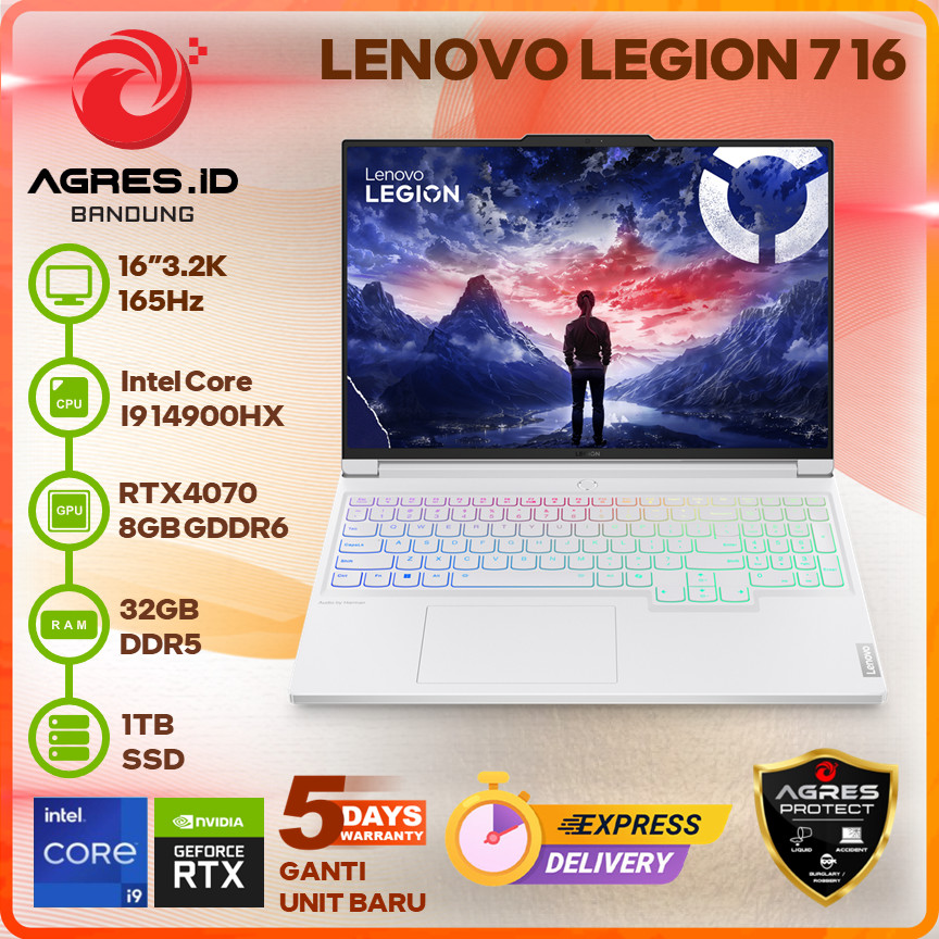 Jual LENOVO LEGION 7 16 I9 14900HX RTX4070 32GB 1TB 16" 3.2K IPS 165HZ ...