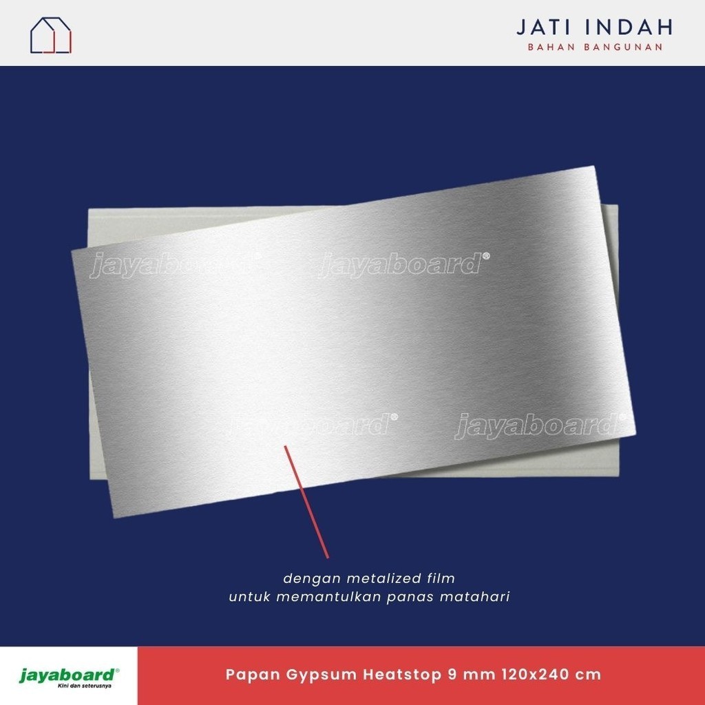Jual Jayaboard Heatstop Papan Gypsum Aluminium Pemantul Panas 9mm ...