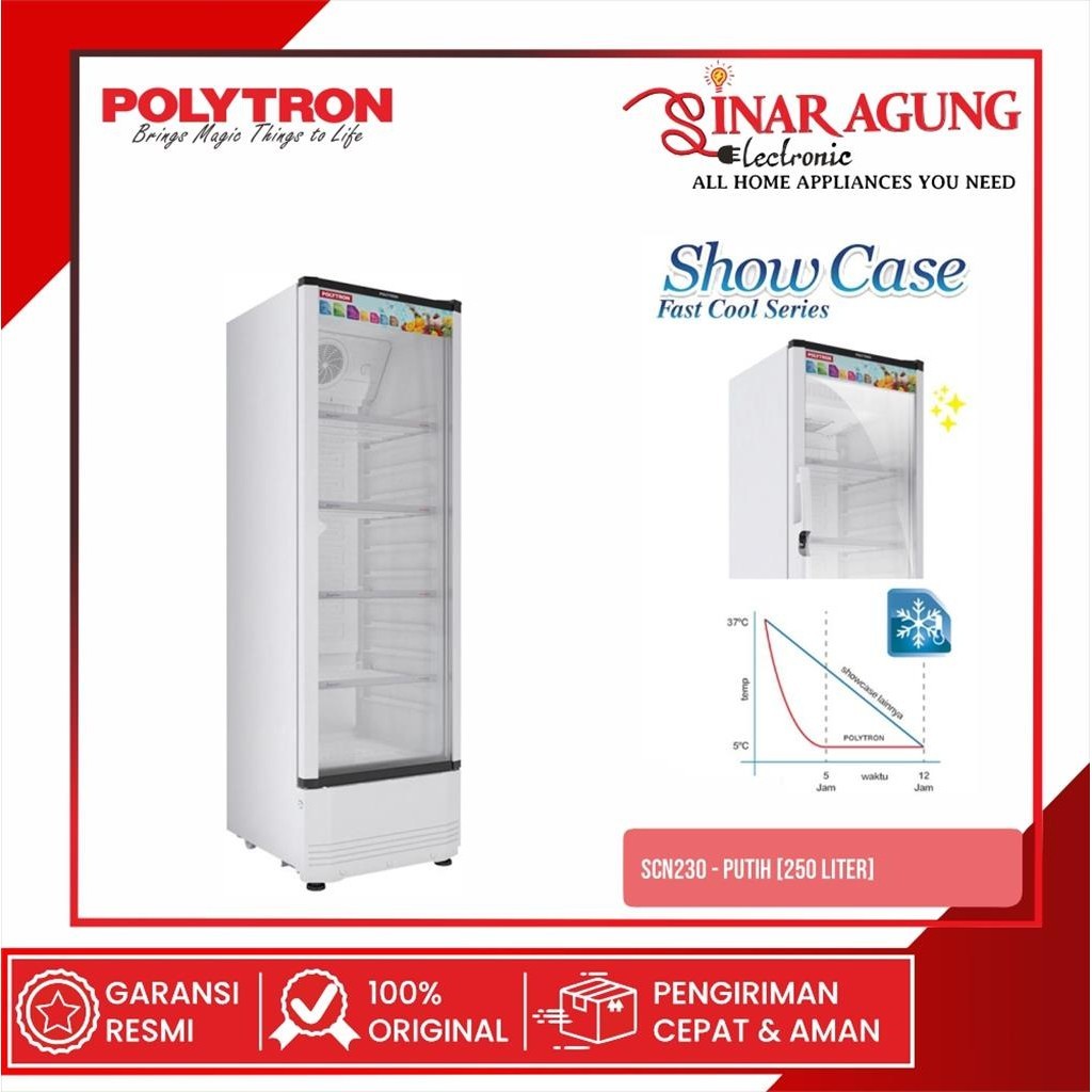 Jual POLYTRON SCN230 / SCN-230 SHOWCASE COOLER 4 RAK - GARANSI RESMI ...