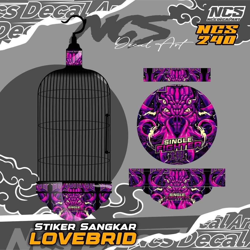 Jual Stiker Sangkar Burung Lovebird Decal Tebok Love Bird Kandang Bulat ...