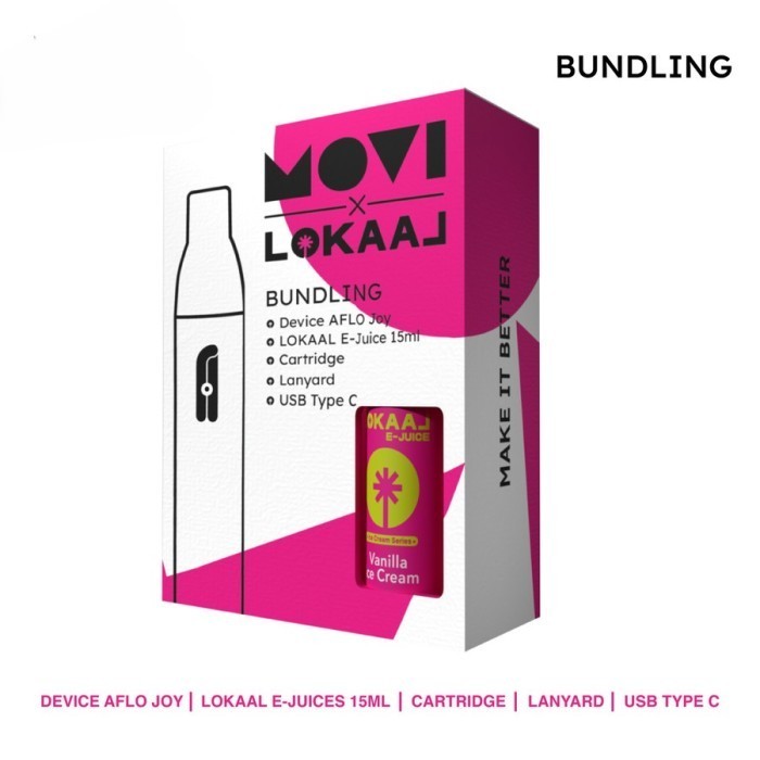 Jual BUNDLE STARTER PACK AFLO JOY POD KIT WITH LOKAAL LIQUID BY MOVI X ...