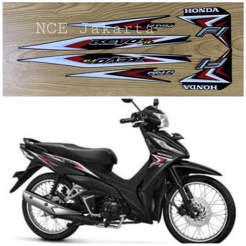 Jual STIKER STRIPING REVO FIT FI 2015 HITAM MERAH | Shopee Indonesia