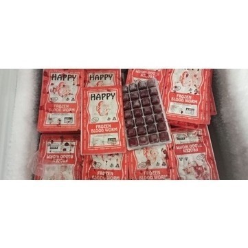 Jual Cacing Beku Kapsul 100 Gram Frozen Bloodworm Merk HAPPY | Shopee ...