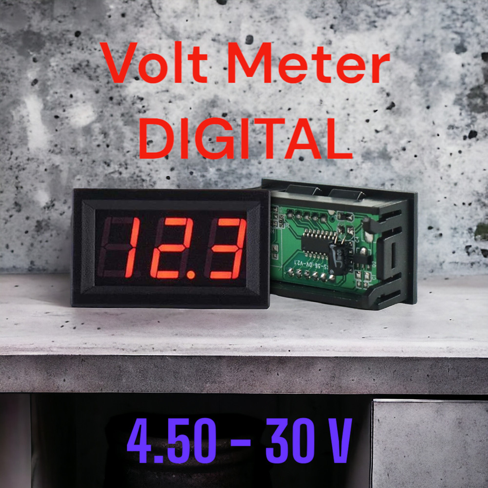 Jual Voltmeter Digital Led Display Panel Slim Volt Meter Mini Pengukur ...