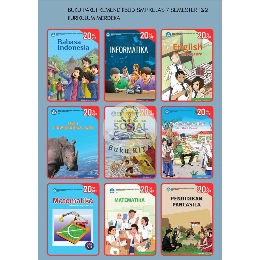 Jual Buku Paket Kurmer SMP Untuk Siswa Kelas 7/VII Kurikulum Merdeka Kemendikbud Tahun 2024 ...