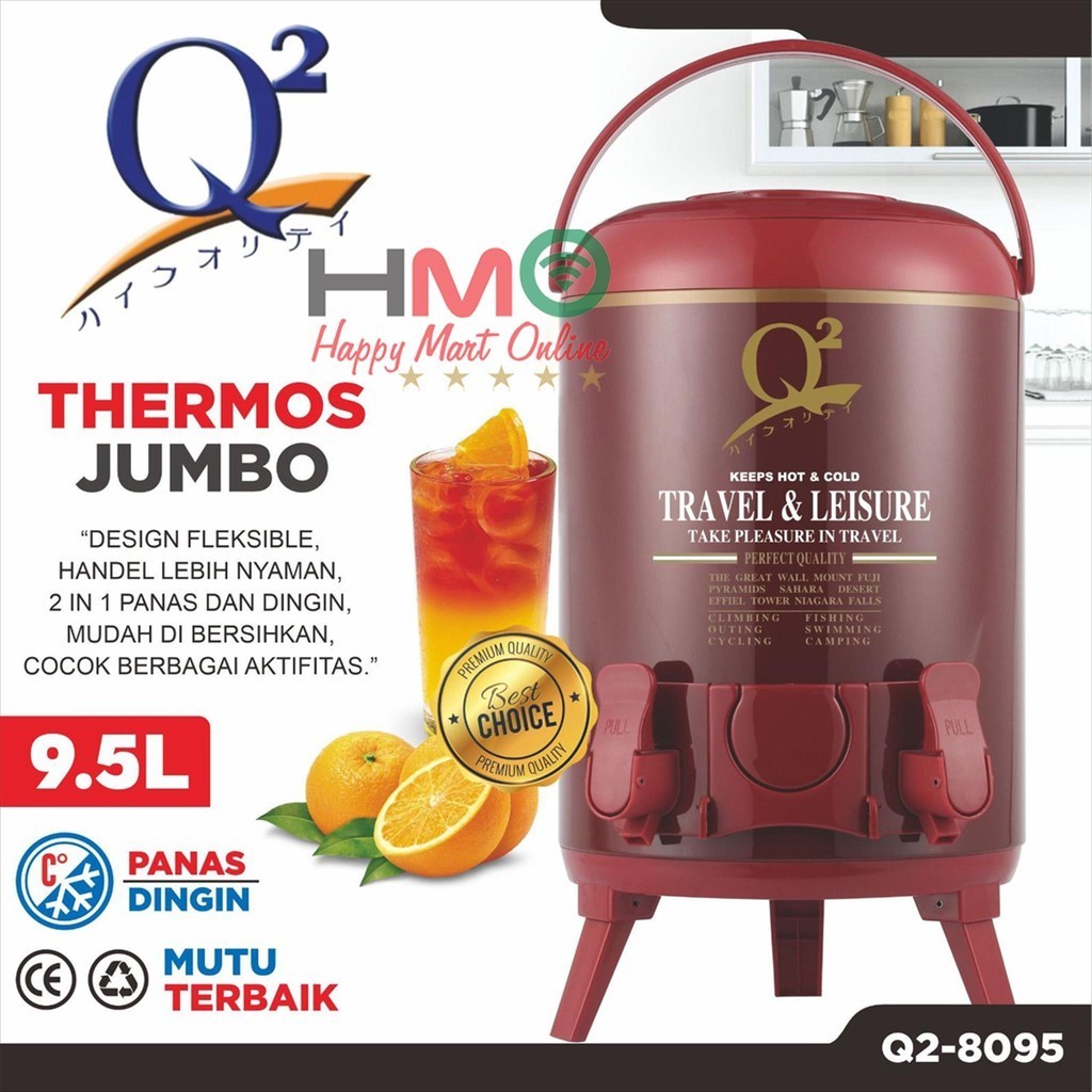 Jual Q2 Thermos Air Jumbo Milk Tea Bucket Water 9.5 Liter Q2 8095 ...