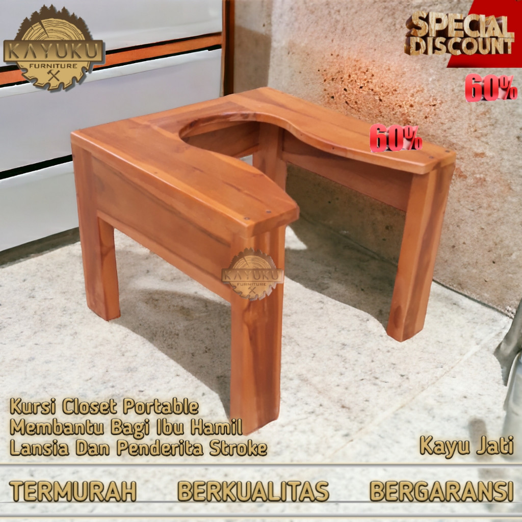 Jual TERMURAH TERLARIS kursi wc model U Kursi closet wc duduk kayu ...