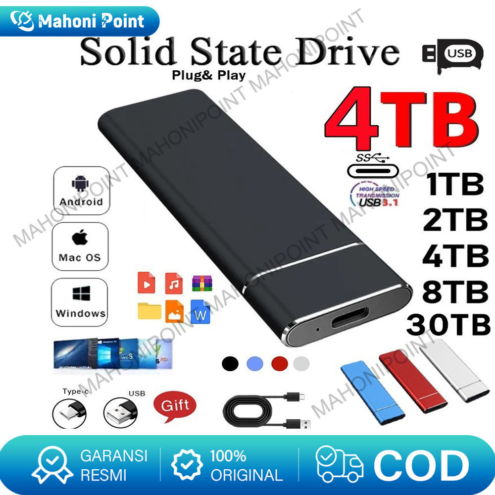 Jual USB 3.1 Ssd 4TB / 30TB portable eksternal ssd eksternal dan Kecepatan Tinggi USB 3.1 C ...