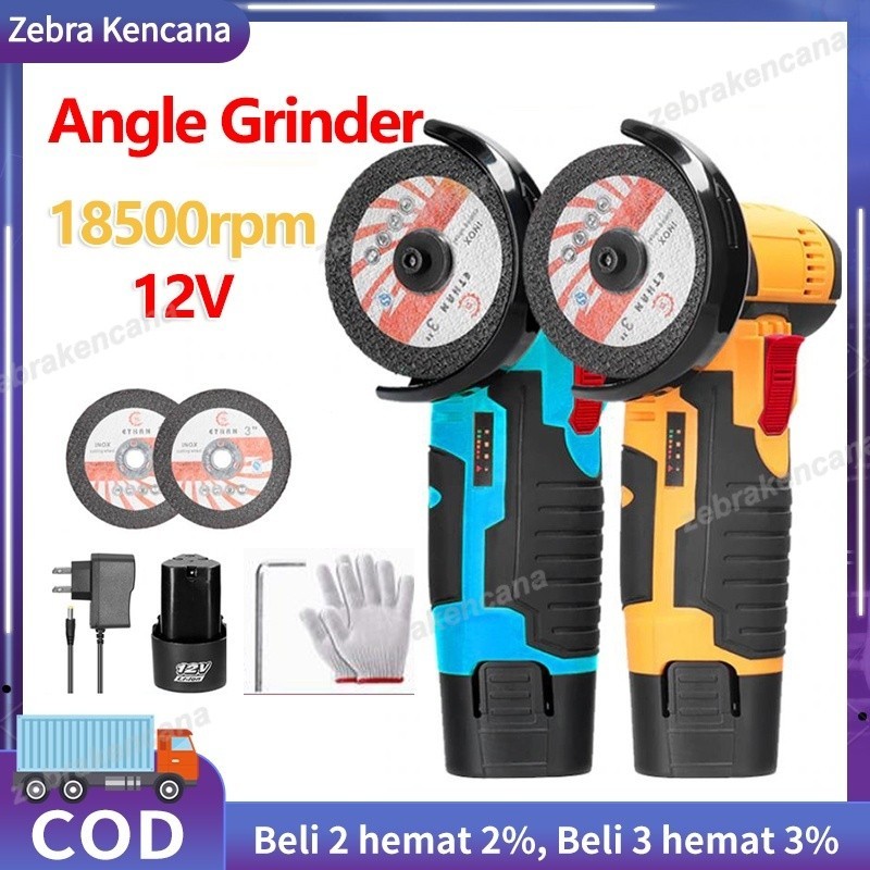 Jual Mesin Gerinda Tangan Baterai Angle Grinder 12V Brushless Mesin ...