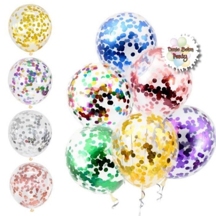 Jual [ PACK ISI 100 ] Balon Latex Transparan Isi Confetti 12 Inch ...