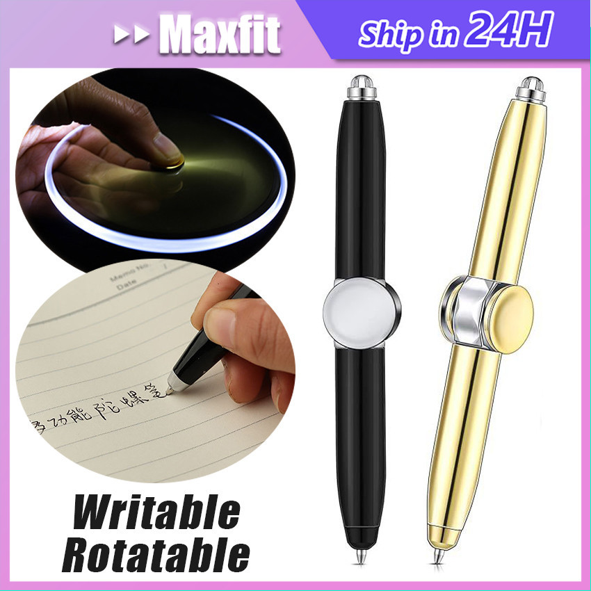Jual Bolpen Spinner Pen / Pulpen Putar Mini Led Fidget Spinner Metal ...