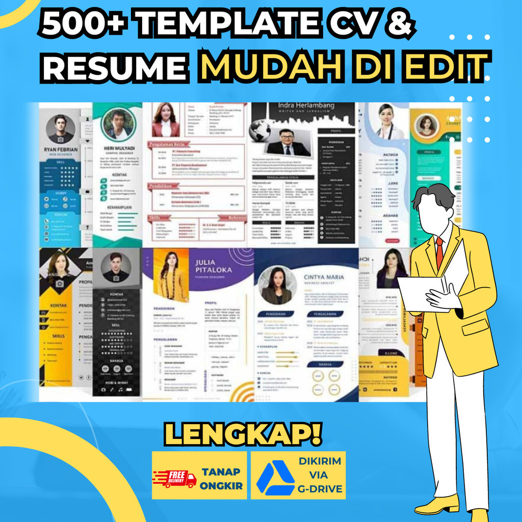 Jual Template CV Resume Curiculum Vitae Lamaran Kerja Word PPT PSD Ats ...