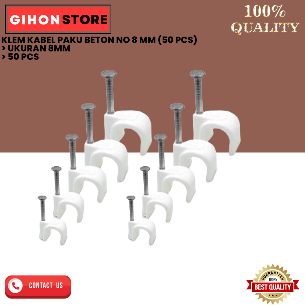 Jual KLEM KABEL PAKU BETON NO 8 MM (50 PCS) | Shopee Indonesia