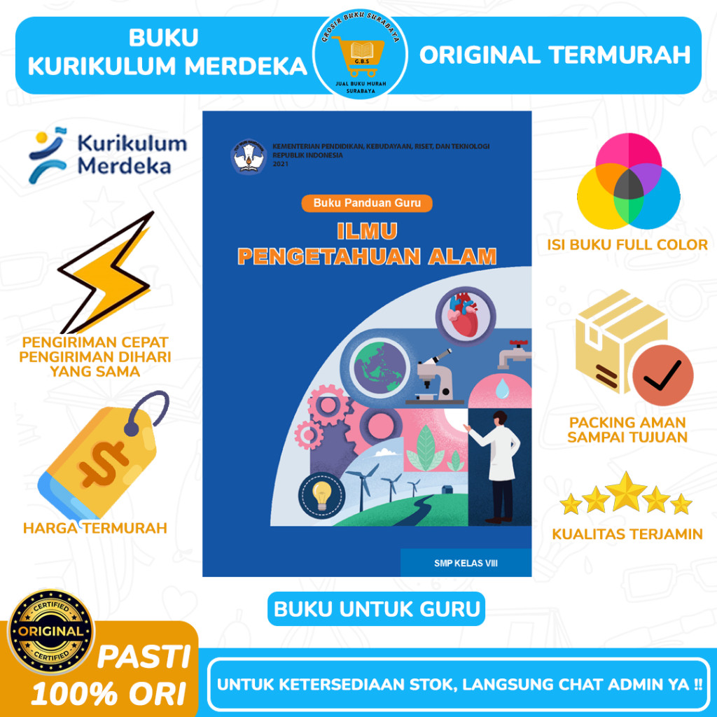 Jual Buku Panduan Guru IPA Ilmu Pengetahuan Alam Kelas 8 SMP - Buku Paket Kumer - Kurikulum ...