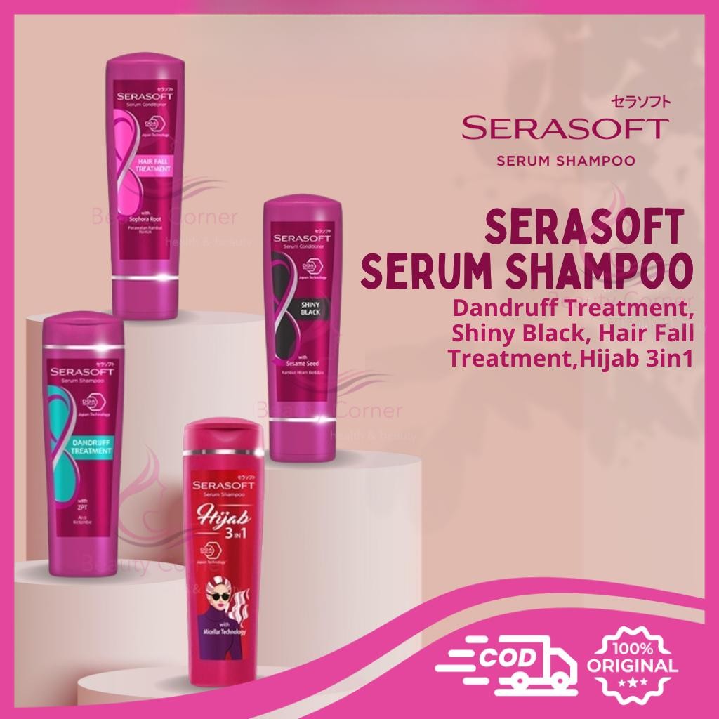 Jual Serasoft Serum Shampoo |Dandruff Treatment, Shiny Black, Hair Fall ...
