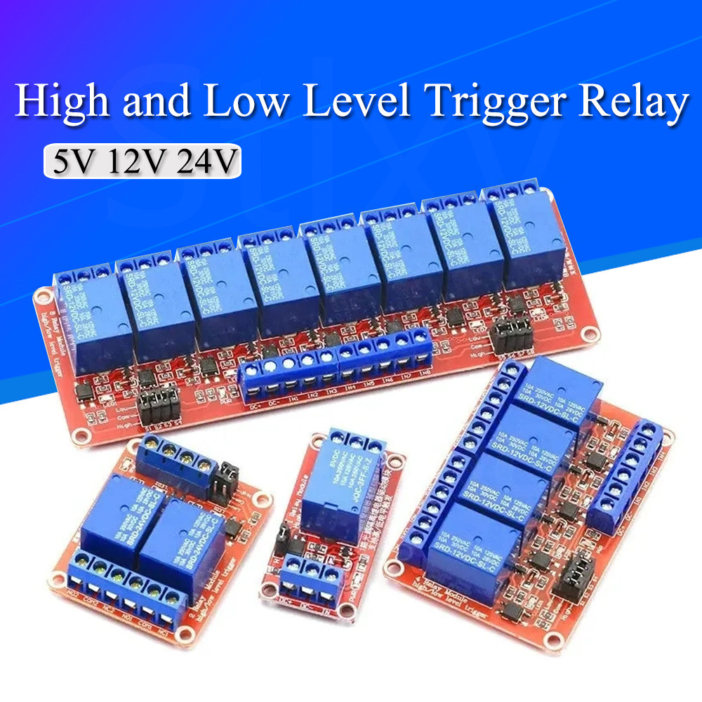 Jual DC 5V 12V 24V 1 2 4 6 8 Channel Relay Module Board Shield with Optocoupler / High and Low ...