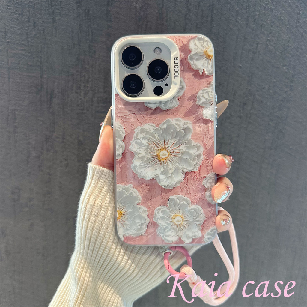 Jual case iPhone 11 Lukisan minyak bunga merah muda dengan gelang ...