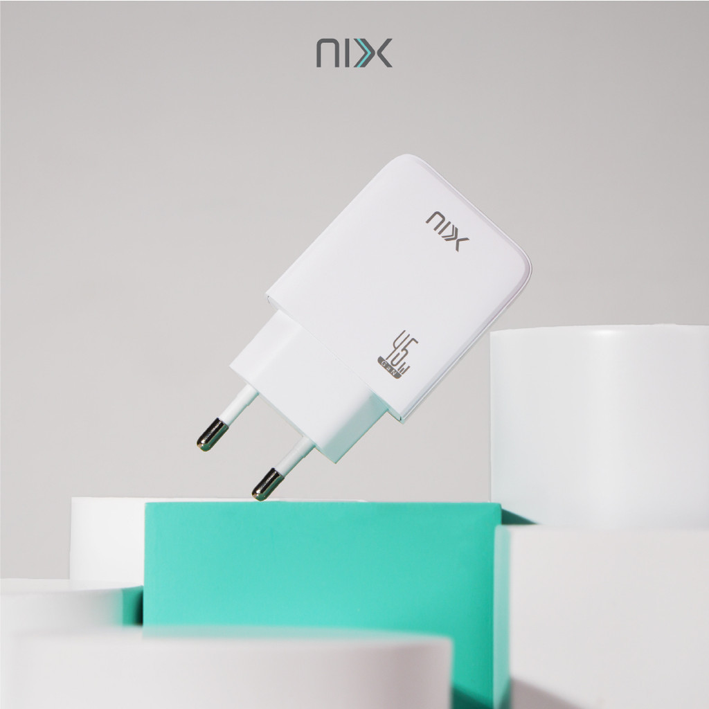 Jual NIX Ultra Slim Charger Brick TCB-002 GaN Technology Fast Charging ...