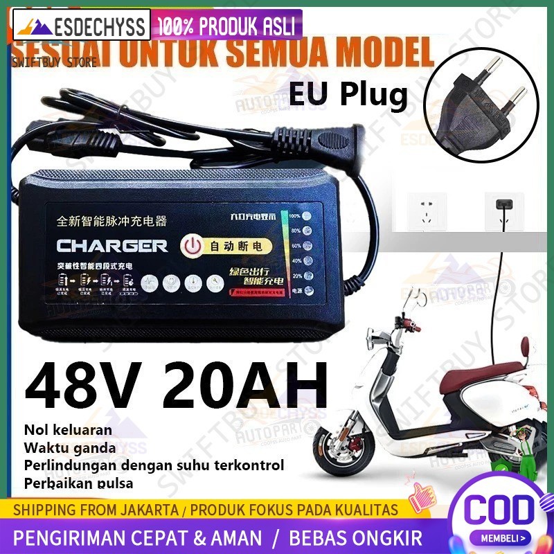 Jual Charger Sepeda Listrik 48V-12/20AH for Lead-Acid Battery Charger Sepeda Listrik Exotic ...