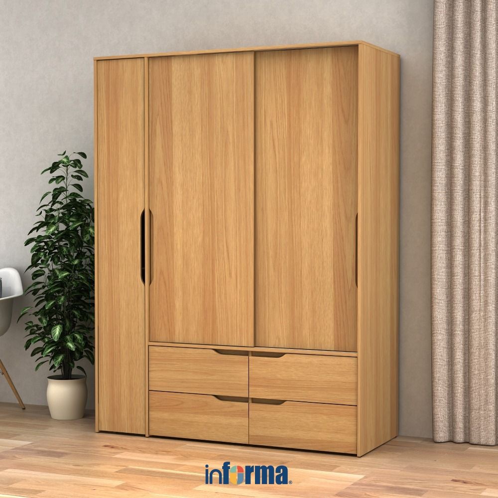 Jual Informa Magno Lemari Pakaian 3 Pintu - Cokelar Euro Oak Wardrobe ...