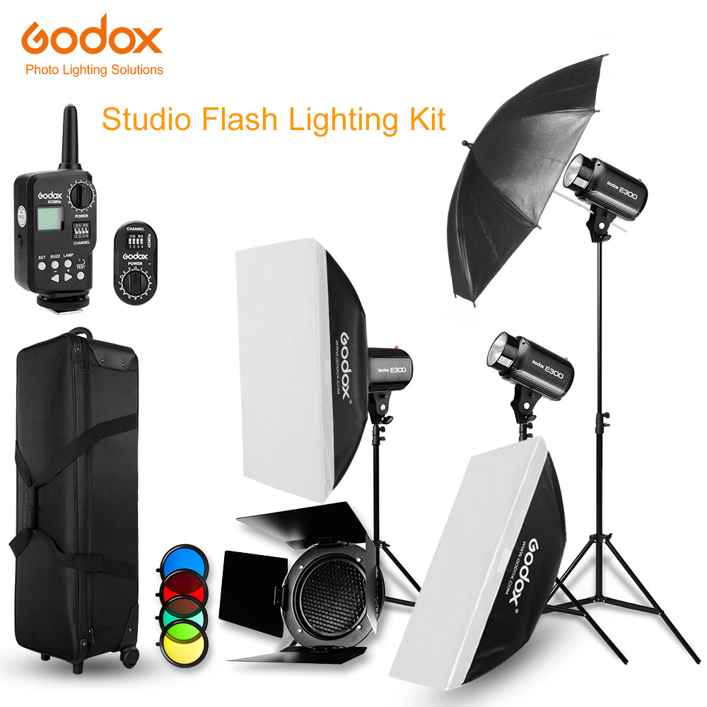 Jual Godox Strobe Studio Flash Light Kit 900W Photographic Lighting ...