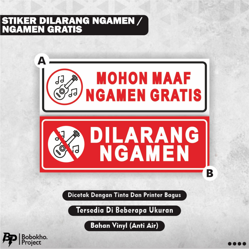 Jual Stiker Dilarang Ngamen / Stiker Pengamen dilarang Masuk / Sticker ...