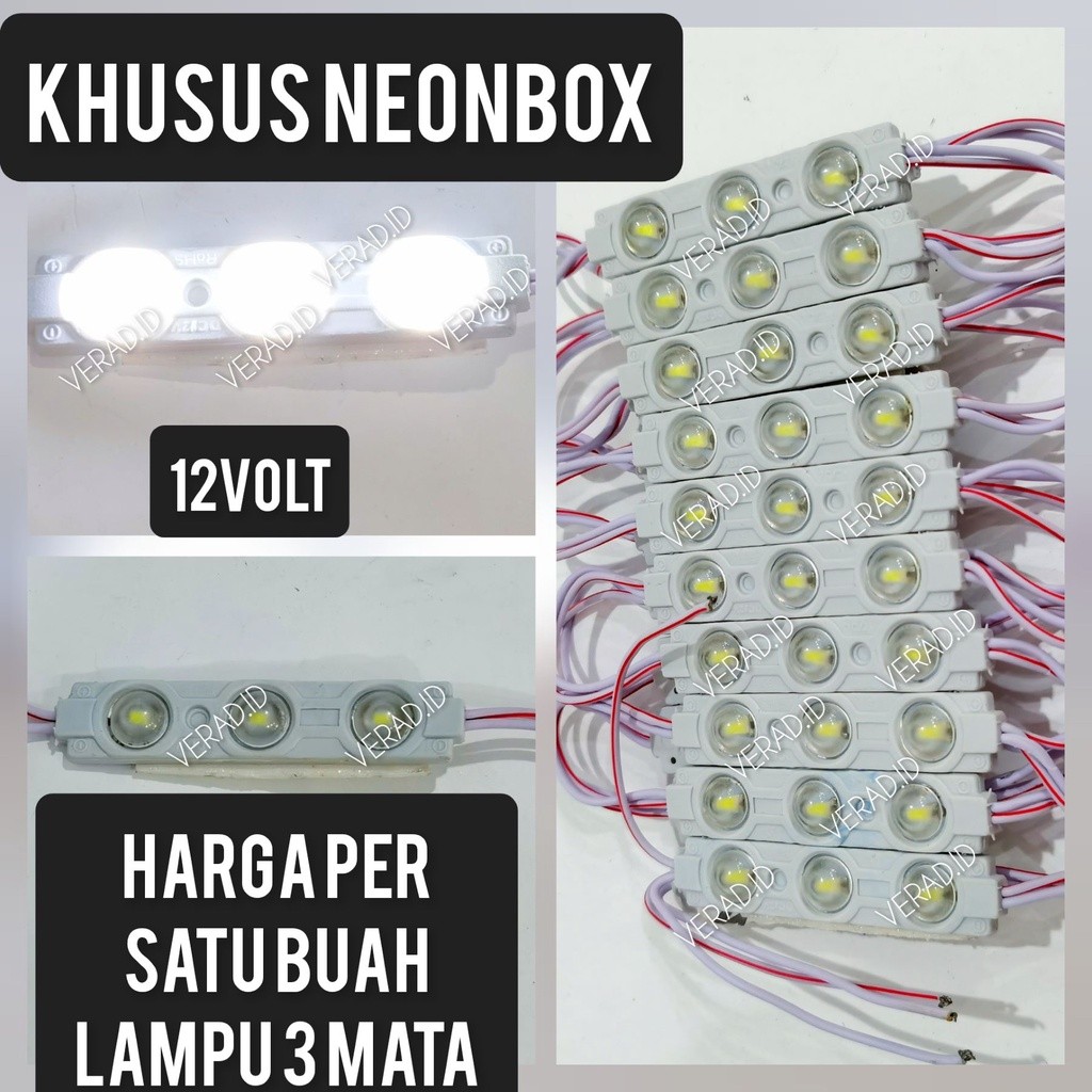 Jual 3 MATA BULAT NEONBOX NEONSIGN PAMPLET IKLAN 12 VOLT SUPER TERANG ...