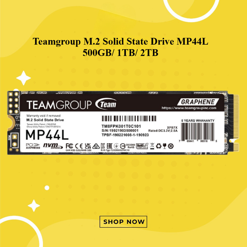 Jual Teamgroup M.2 Solid State Drive MP44L 500GB/ 1TB/ 2TB | Shopee ...