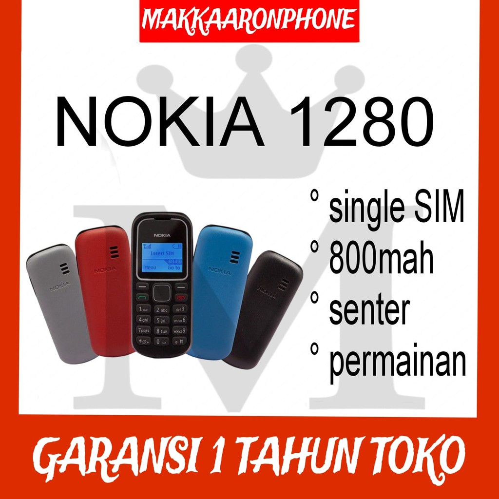Jual [ NEW ] HANDPHONE 1280 NEW SINGLE SIM TERMURAH BERGARANSI 1 TAHUN ...