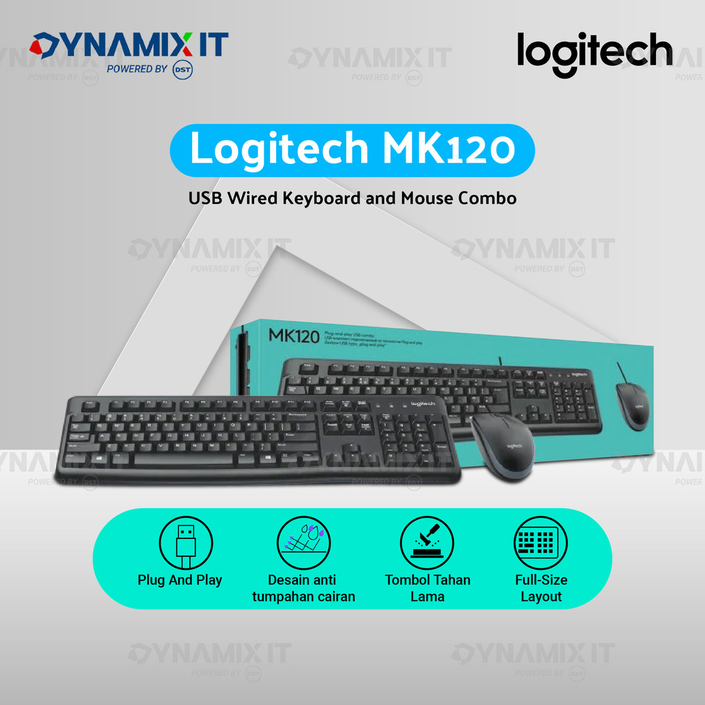 Jual Logitech MK120 Combo USB Keyboard + Mouse | Shopee Indonesia