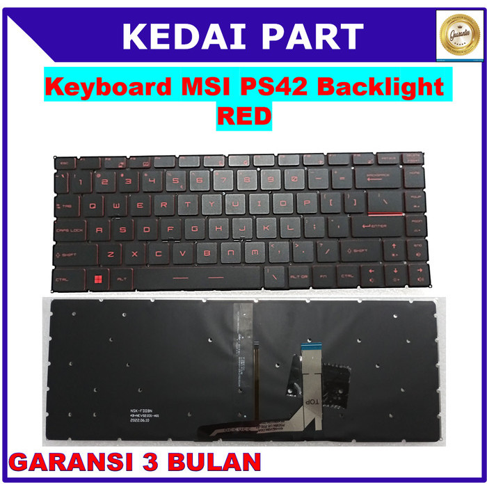 Jual Keyboard MSI Modern PS42 GF63 8RA 8MO MS-14B1 MS-14B2 MS-14B3 8RB 8RC 8M Red White ...