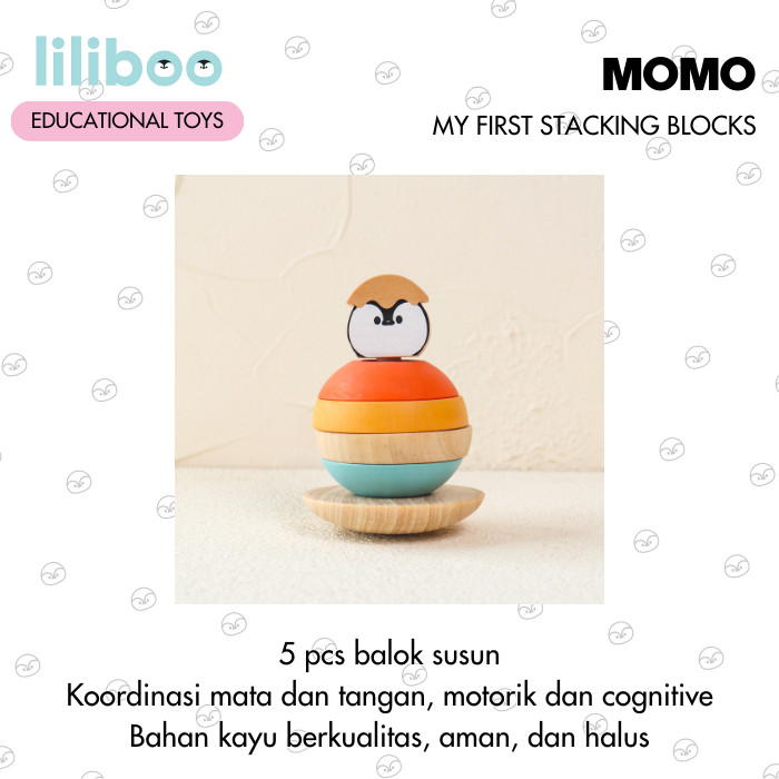 Jual LILIBOO MOMO Mainan Edukasi Anak Montessori Kayu My First Stacking ...