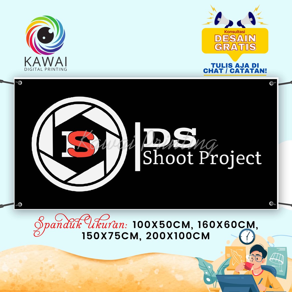 Jual Spanduk Banner MMT Logo Project Hitam Rekuest 200x100 Cm | Shopee ...