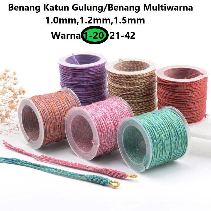 Jual Benang Katun Gulung / Benang Multiwarna Satin Dicelup Warna 1-20 ...