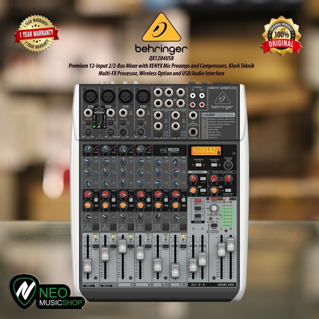 Jual Behringer QX1204USB Premium 12-Input 2/2-Bus Mixer with USB/Audio ...
