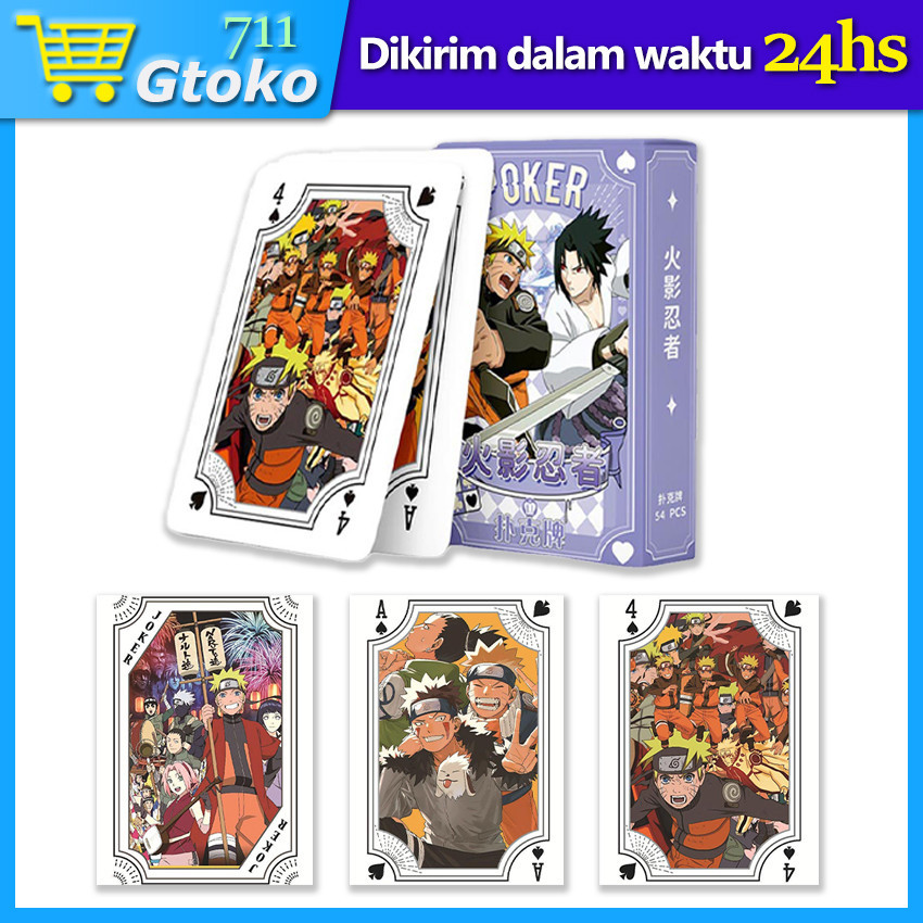 Jual 54Pcs/Set Kartu Poker Remi Karakter Anime Naruto Series Playing ...