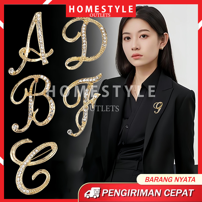 Jual Bros Sutra / Bros Inisial Nama Elegant / Bros Huruf Latin / Bros ...