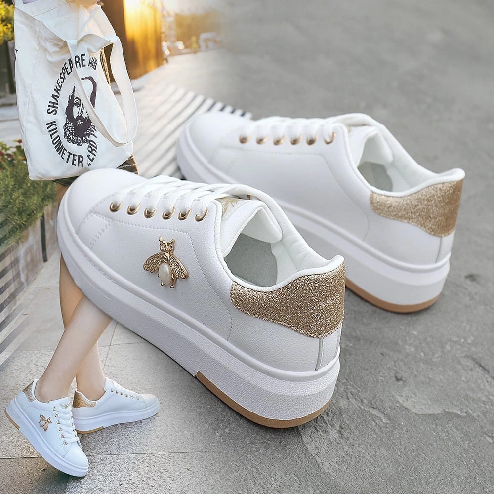 Jual Sneakers Sepatu Putih Wanita Korean Style Buterfly Series - Sepatu ...