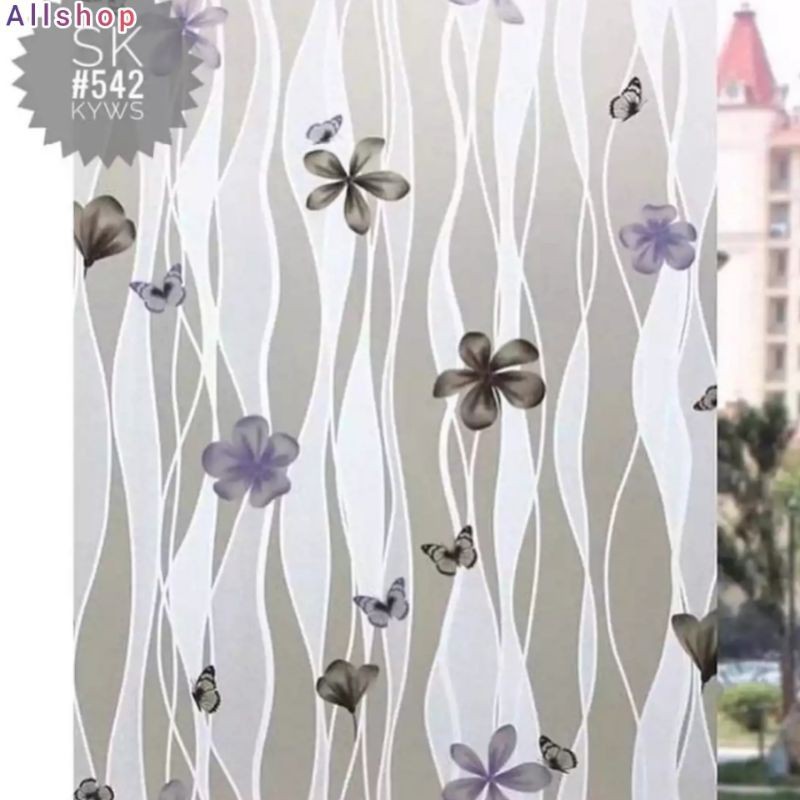 Jual sticker kaca motif bunga tidak transparan untuk jendela pelindung ...