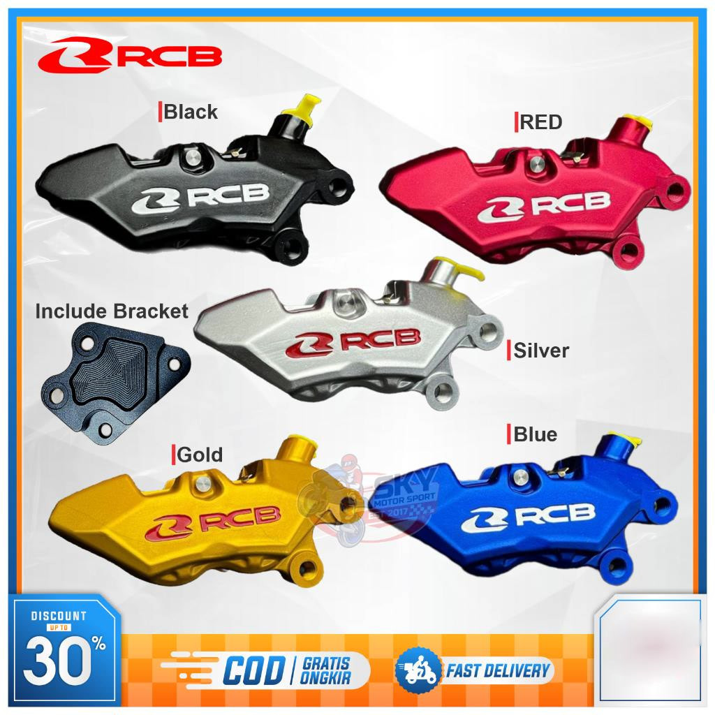 Jual Kaliper RCB 4 PISTON R1 SERIES NMAX 155 AEROX 155 PLUS BREKET 230 ...